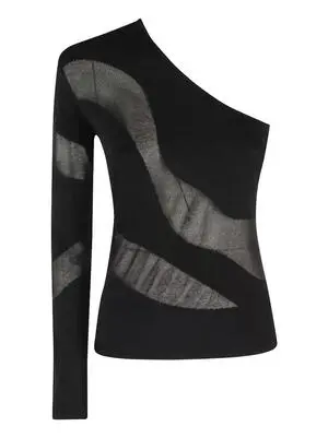 Federica Tosi One-shoulder Cut-out Sweater - Black