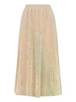 Ermanno Scervino Pleated Lace Skirt - Neutrals