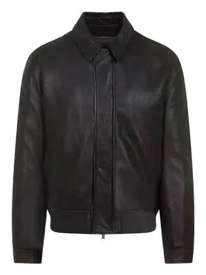 YVES SALOMON Collared Lambskin Jacket - Brown