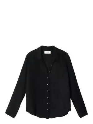 Xirena Scout Textured Long-Sleeve Shirt Black