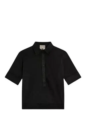 SEMICOUTURE Short-Sleeve Polo Top Black