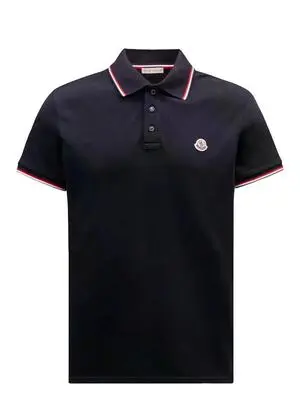 Moncler Striped Collar Polo Shirt - Blue