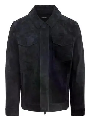 YVES SALOMON Pocket Leather Jacket - Blue