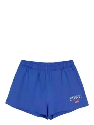 SPORTY & RICH Nautical Disco Graphic Shorts - Blue
