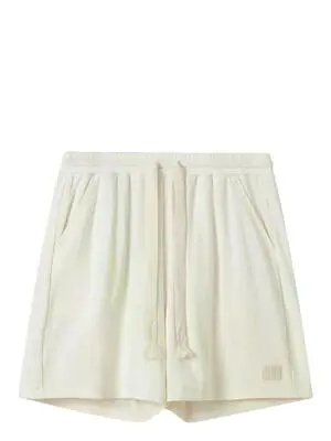 FIVE CM Cotton Shorts With Drawstring Detail - Neutrals