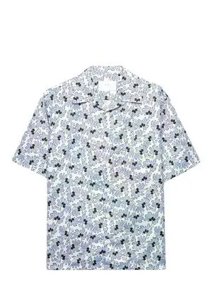 Prada Printed Cotton Blend Bowling Shirt - White