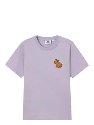 CHOCOOLATE Embroidered Cotton T-shirt - Purple