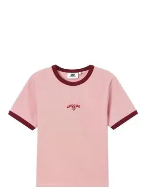 CHOCOOLATE Embroidered Detail T-shirt - Pink