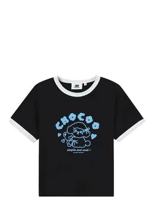 CHOCOOLATE Graphic-detail Cotton T-shirt - Black