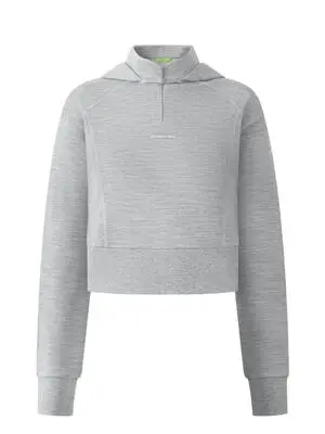 Shanghai Tang Logo-detail Cropped Hoodie - Grey