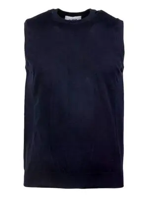 Alpha Studio Crew-neck Sleeveless Vest - Blue