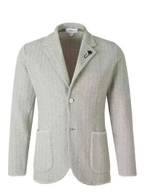 LARDINI Herringbone Single-breasted Blazer - Green