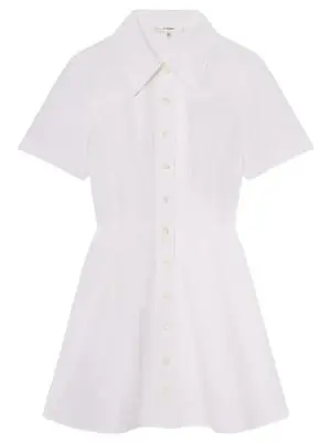 FRAME Buttoned Short-sleeve Shirt Dress - White