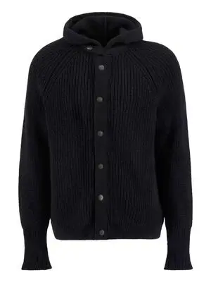Barbour Hooded Buttoned Cardigan - Black