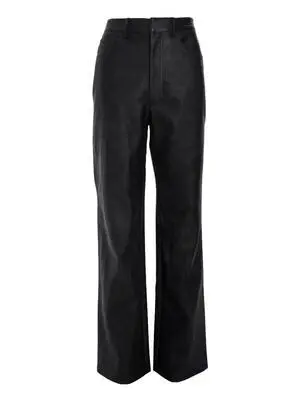 ROTATE BY BIRGER CHRISTENSEN Textured Straight Trousers - Black