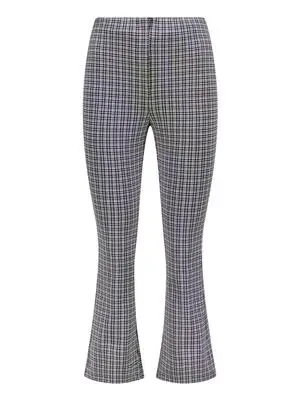 Theory Checkered Flared Trousers - Blue