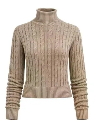 PATRICK ASSARAF Cable-knit Mock-neck Sweater - Neutrals