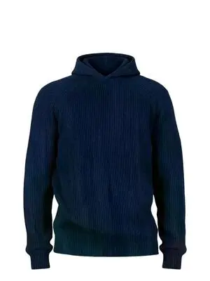 MC2 SAINT BARTH Malcom Ribbed Long-sleeve Hoodie - Blue