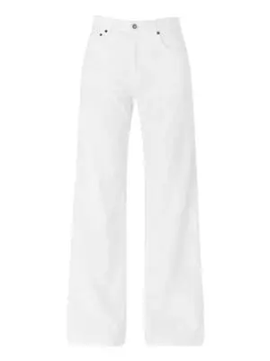 HAIKURE Belt-loop Wide-leg Jeans - White