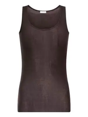 ROBERTO COLLINA Ribbed Tank Top - Brown