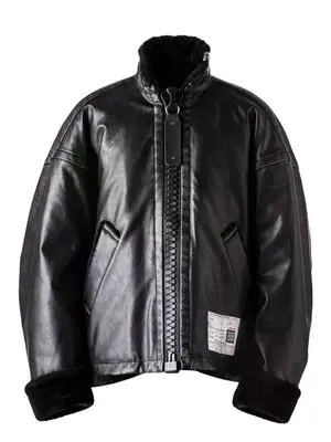 Mihara Yasuhiro Leather Jacket - Black