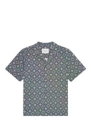 LES DEUX Lukas Arabesque Patterned Shirt - Blue