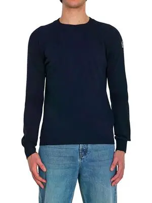 Moncler Ribbed Round-neck Knit Sweater - Blue