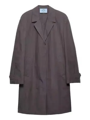 Prada Single-breasted Double Poplin Coat - Grey
