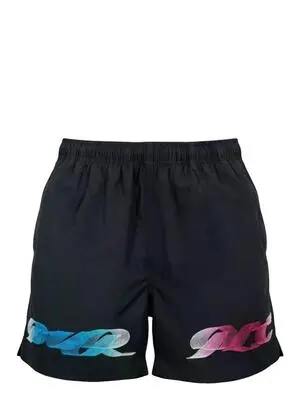 PURPLE BRAND Logo-print Short - Black