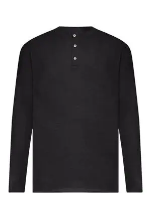 ROBERTO COLLINA Buttoned Long-sleeve T-shirt - Black