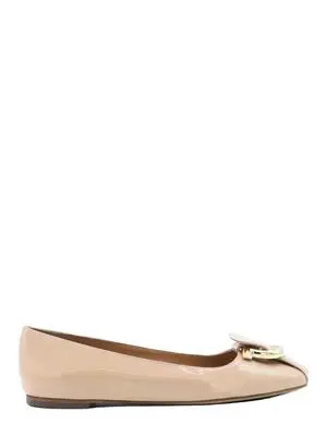 FERRAGAMO Ring-detail Ballet Flats - Neutrals
