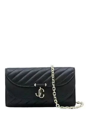 JIMMY CHOO Leather Shoulder Bag With Chain Strap - Black