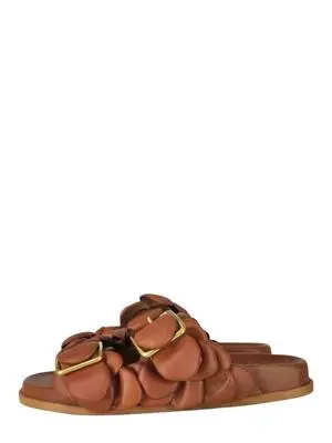 Valentino Garavani Atelier 03 Rose Leather Sandals - Brown