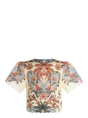 Farm Rio Floral Blouse - Neutrals
