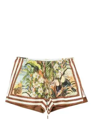 ALEMAIS Printed Short Brown