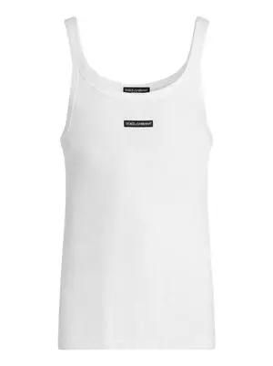 Dolce & Gabbana Ribbed Logo-patch Vest - White
