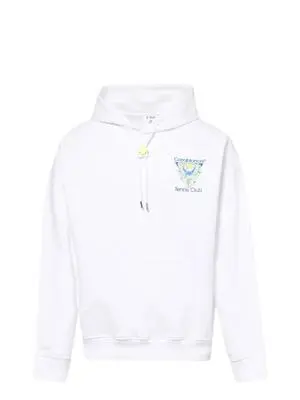 Casablanca Tennis Club Icon Hooded Sweatshirt - White