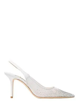JIMMY CHOO Love Slingback 85 Mesh Pumps - White/crystal