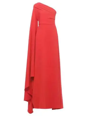 Solace London One-shoulder Floor Length Dress - Red
