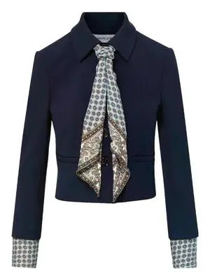Veronica Beard Ismena Pattern-Cuff Jacket Blue