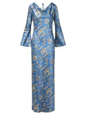 Veronica Beard Ember Floral Maxi Dress - Blue