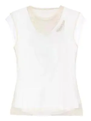 Simone Rocha Layered Lace-trim T-shirt - White