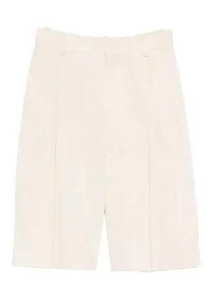 Wardrobe.NYC Tailored Pleated Shorts - Neutrals