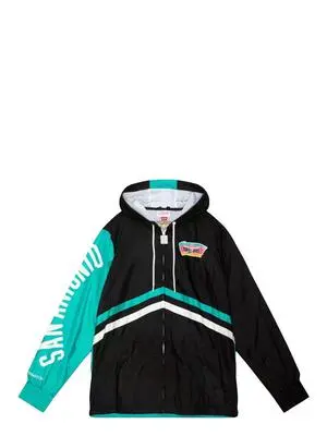 Mitchell & Ness Nba San Antonio Spurs Full-zip Windbreaker - Black
