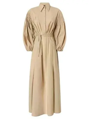 Pinko Balloon-sleeve Embroidered Maxi Dress - Neutrals