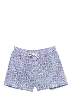 Kiton Patterned Swim Shorts - White