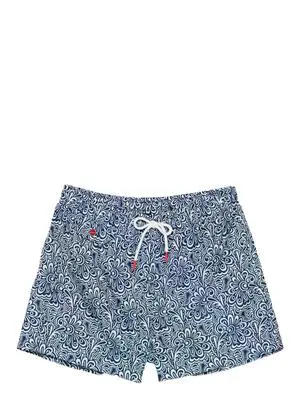 Kiton Patterned Swim Shorts - Blue