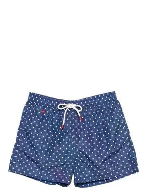 Kiton Polka-dot Swim Shorts - Blue