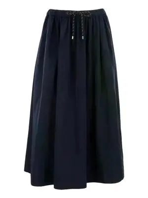 Veronica Beard Bates Drawstring Midi Skirt - Blue