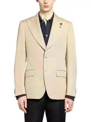 LARDINI Notched-lapel Blazer - Neutrals